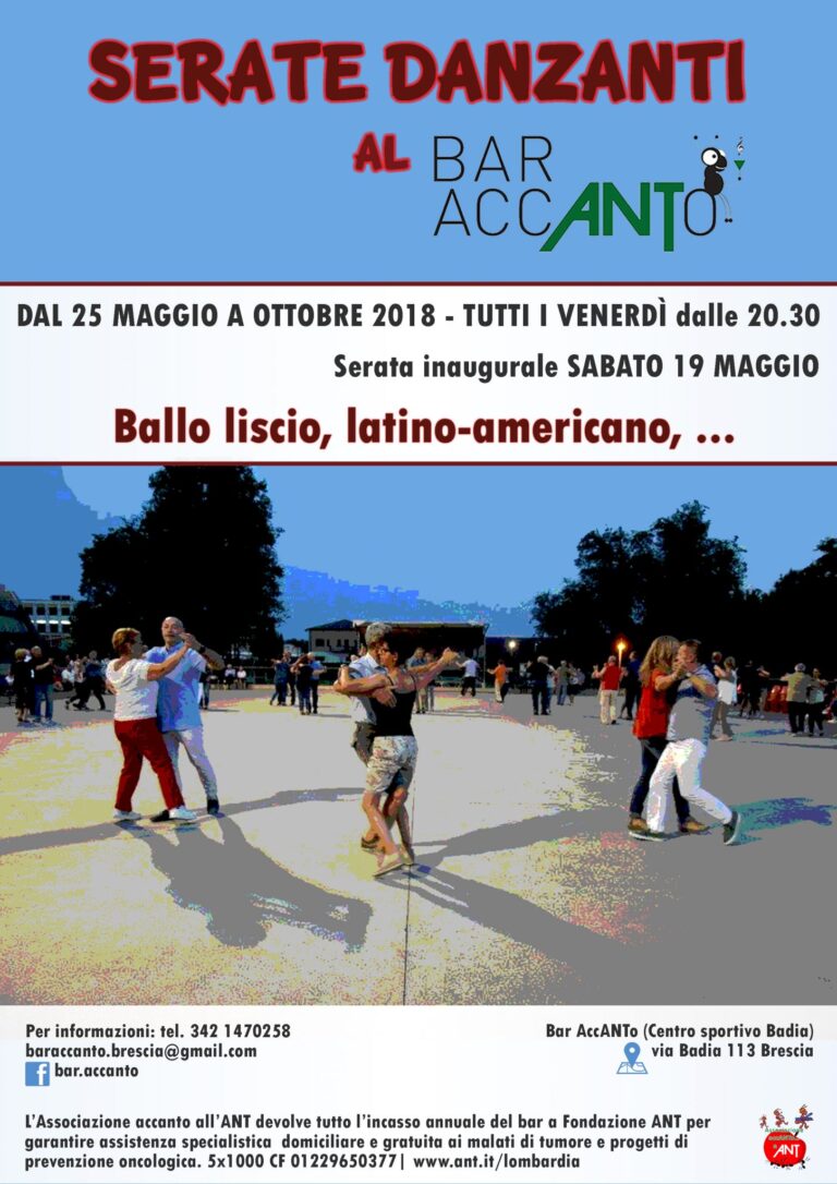 Serate Danzanti Al Bar Accanto - Fondazione ANT Franco Pannuti ETS